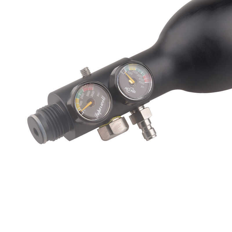 HPA New Type Dual Gauge Air Tank Adjustable Pressure Relief Valve PCP ...