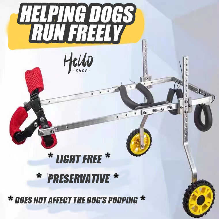 2 Wheels Adjustable Pet Dog Injured Wheelchair Walk For Disabled Cats ...
