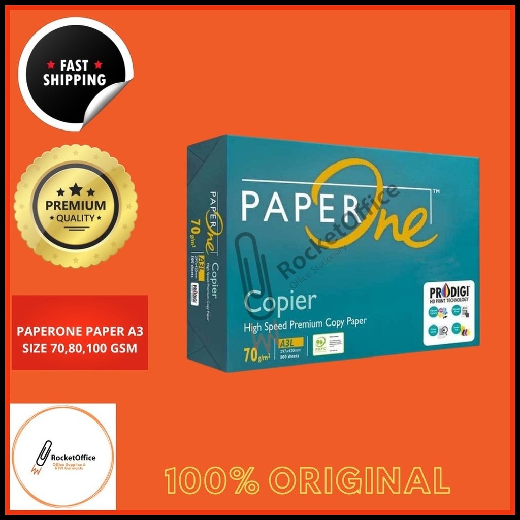 Paper One Bond Paper A3 SIZE 70/80/100 GSM PER REAM | Shopee Philippines
