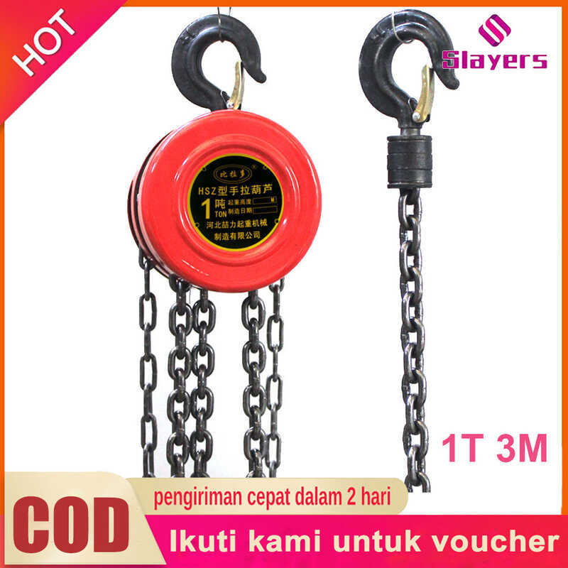 New 2 Tons Chain Block 1 Ton With 3 Meters Heavy Duty Lifting Handle ...