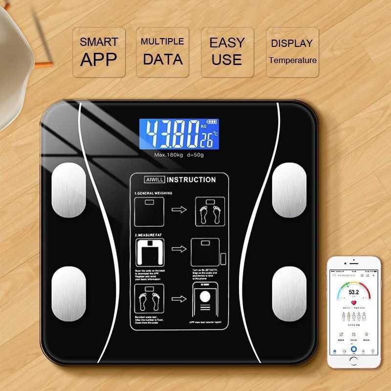 eight APP Scale 180Kg Android/Ios Connnect Smart Digital Scale 12 In 1 ...