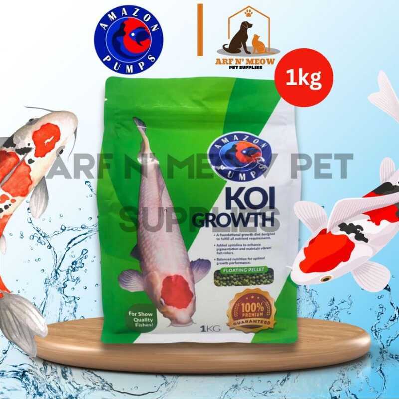 1Kg Amazon Koi Growth Koiking Feed Excel Color Ehancing Balanced Pellet ...
