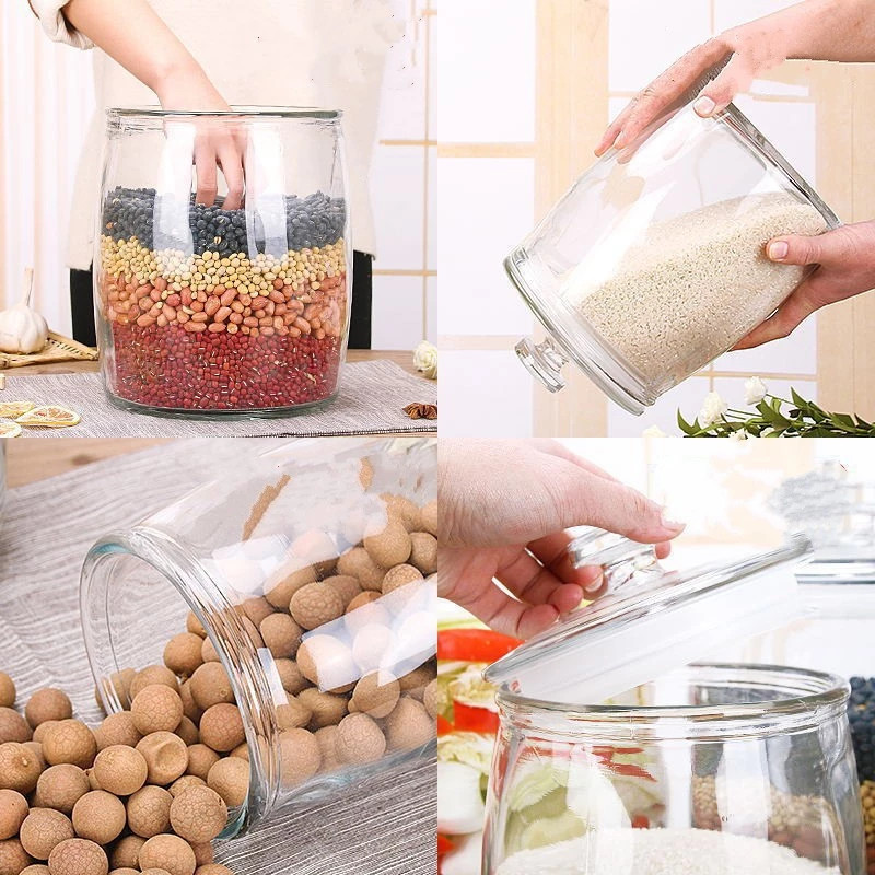 Rice dispenser 10kg glass jar with lid/airtight container food storage ...