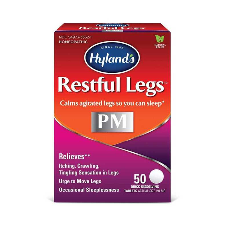 Hyland's Restful Legs Nighttime PM Tablets, 50 Count (Calms Agitated So ...