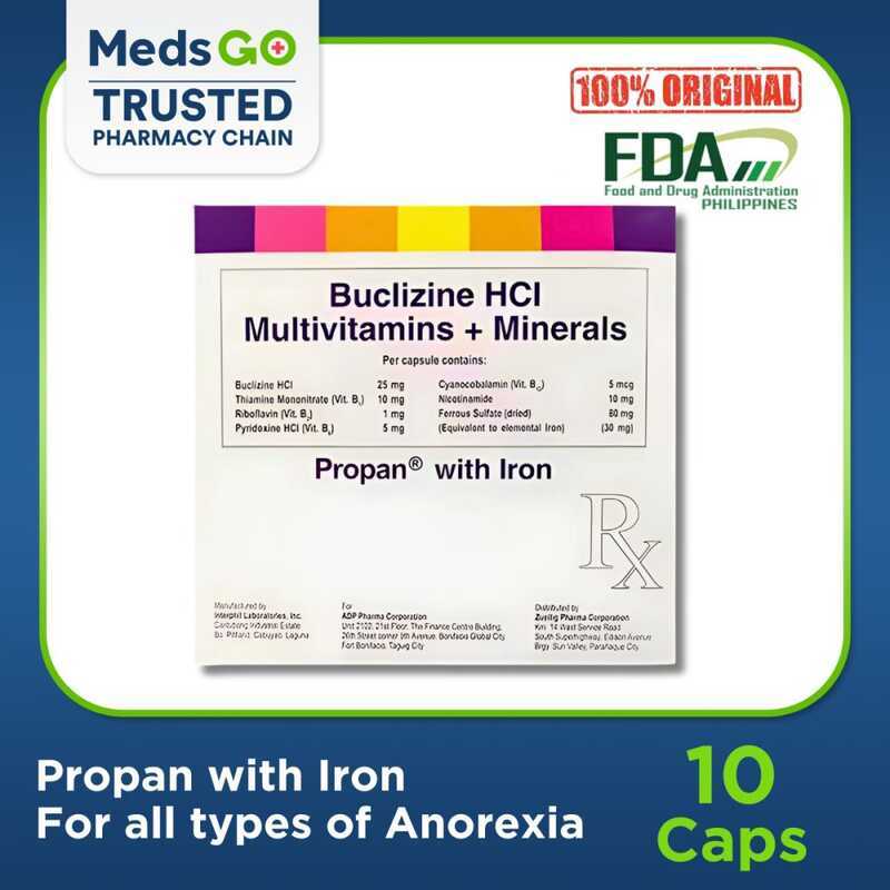 PROPAN With IRON 10 Capsules - Buclizine / Multivitamins Minerals Fba ...