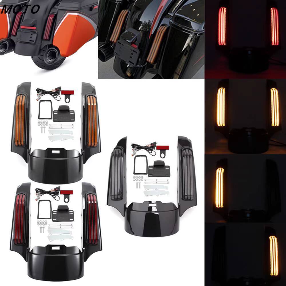 Motorcycle Harley Vintage Modified Mudguard LED Tail Light Brake Light ...