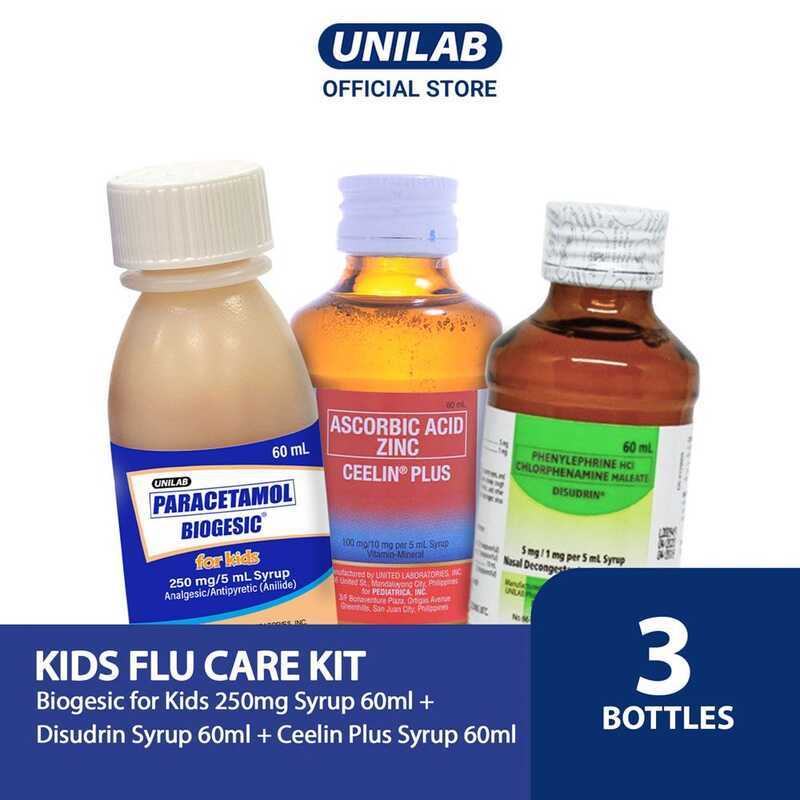 Kids Flu Care Kit: Biogesic For 250Mg Syrup 60Ml + Disudrin Ceelin Plus ...
