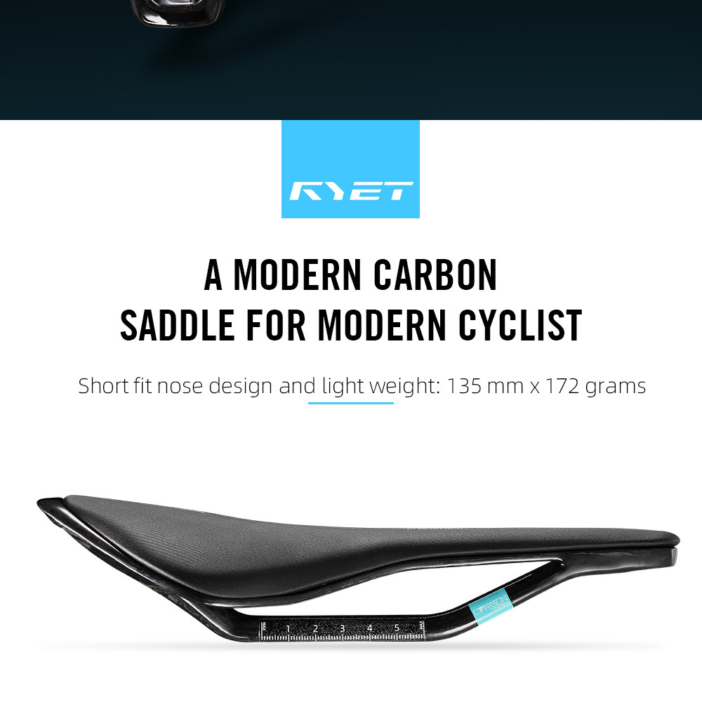 RYET Carbon Racing Saddle 3D Printed Hollow 245*135/145mm Ergonomic For ...
