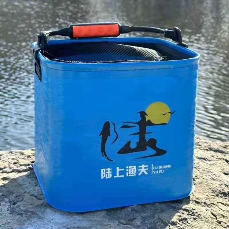 Bucket Portable Anti-jumping Fish Bucket with Net Portable EVA Foldable ...