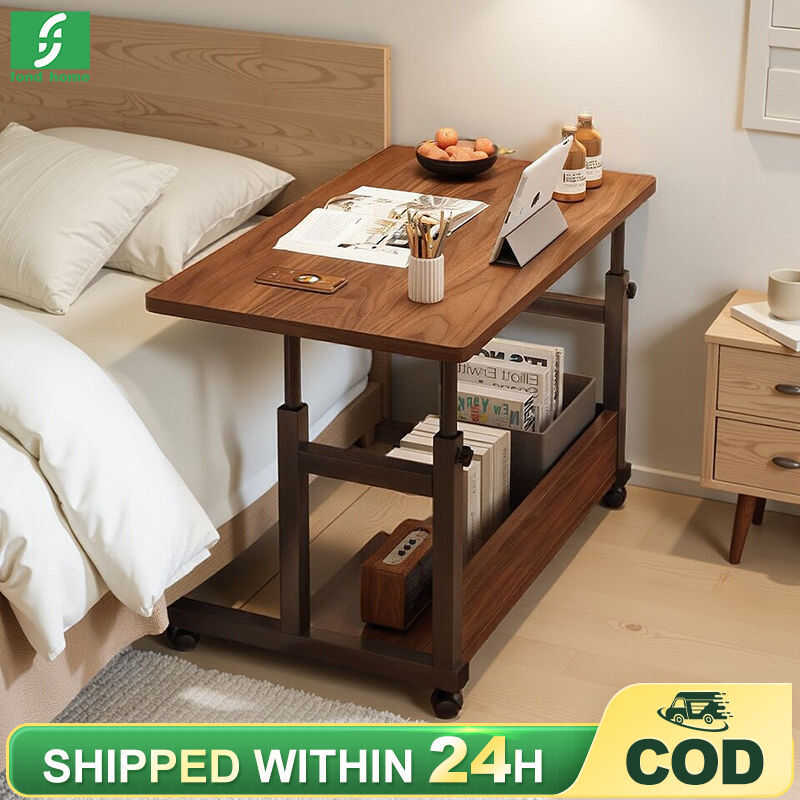 Height Adjustable Laptop Table Mobile Side Desk Home Office Bed With ...