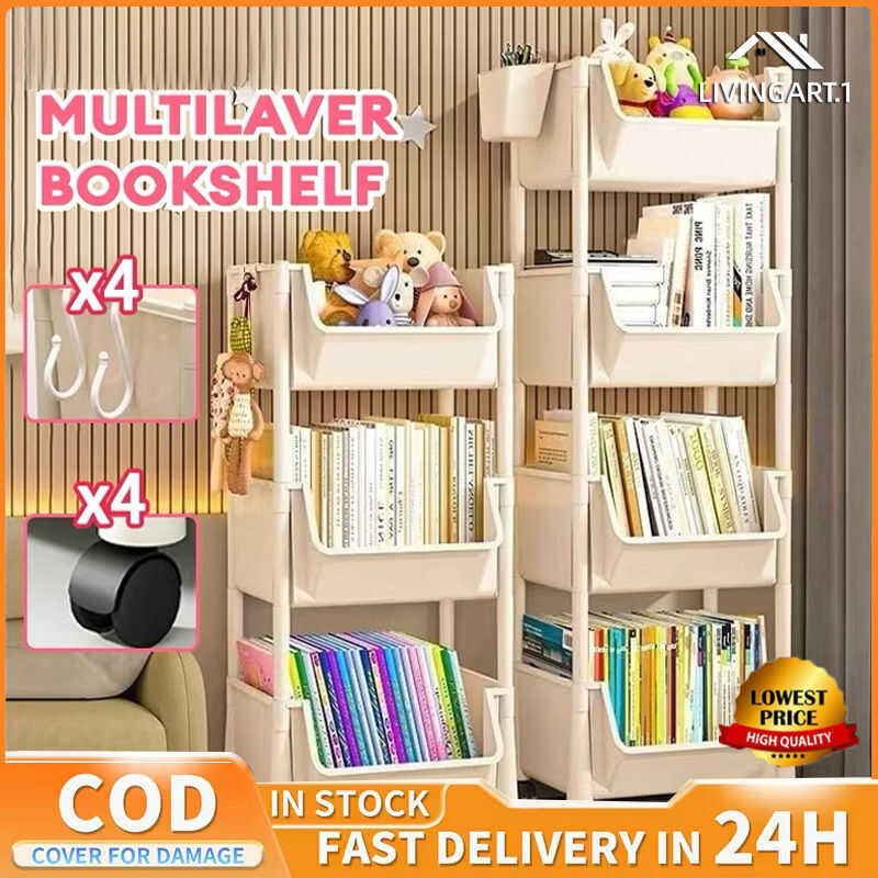 Trolley Bookshelf Rack Kitchen Corner Narrow Slit Storage Cabinet Home ...