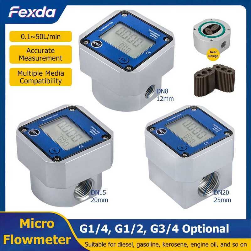 Oval Micro Gear Flow Meter High Precision Digital Display Liquid ...