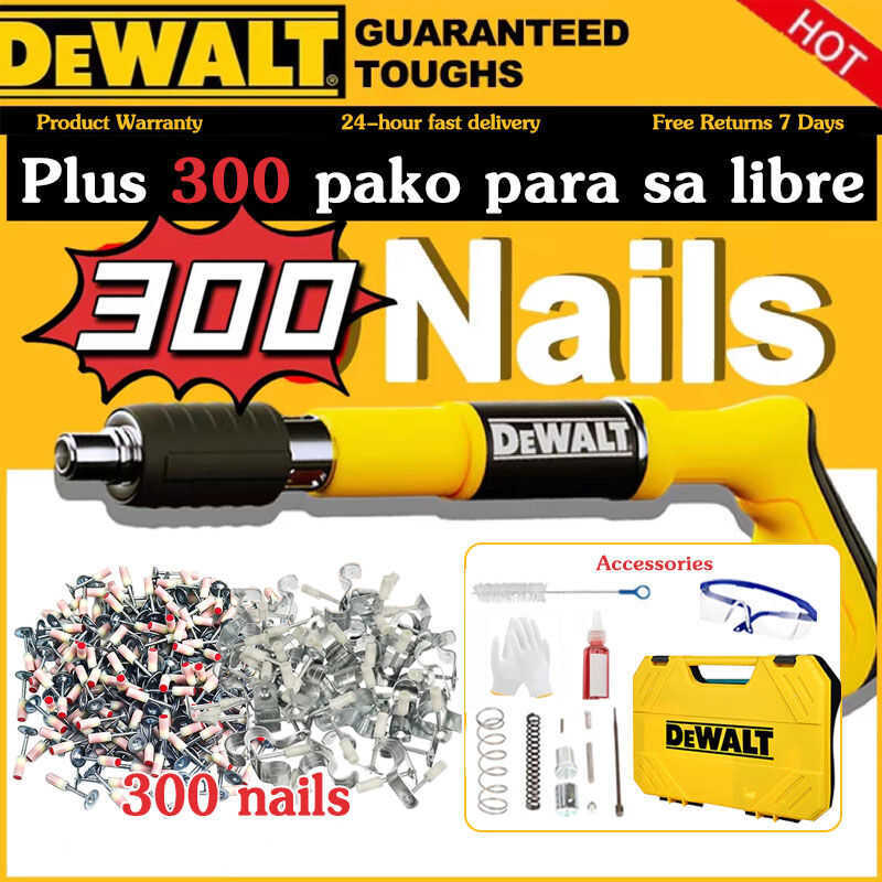 [Free 300 Nails] Dewalt Nail Gun Original Heavy Duty Manual Steel Nails ...