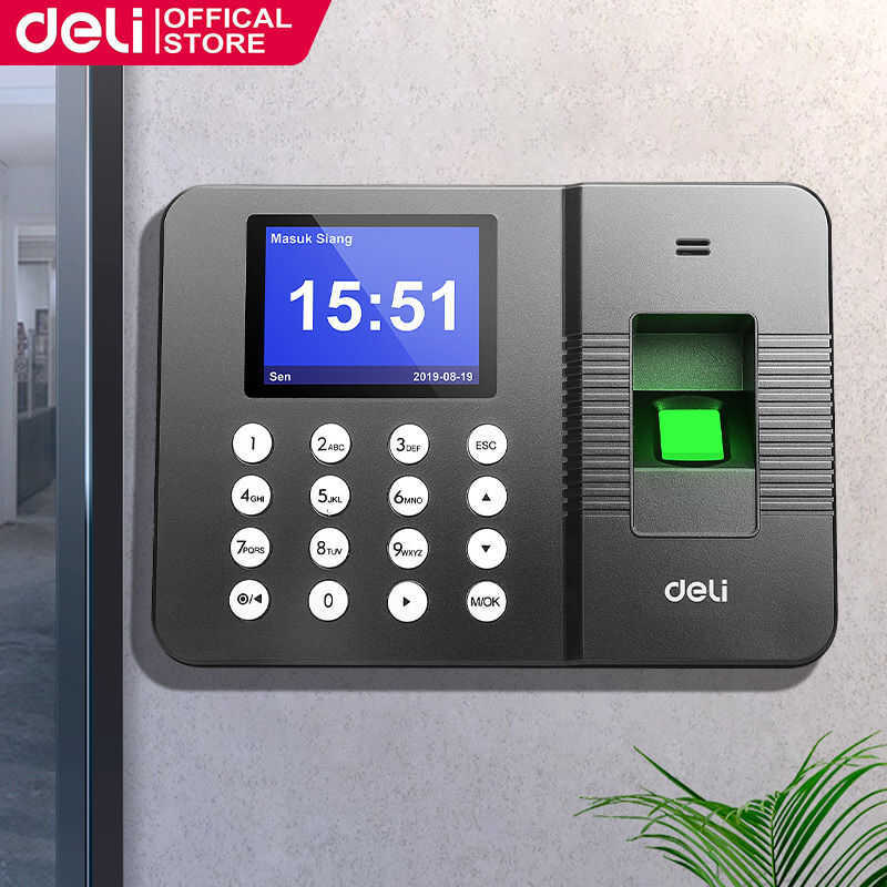 Deli Biometric Fingerprint Scanner Attendance Hine Recognition 2.4Inch ...