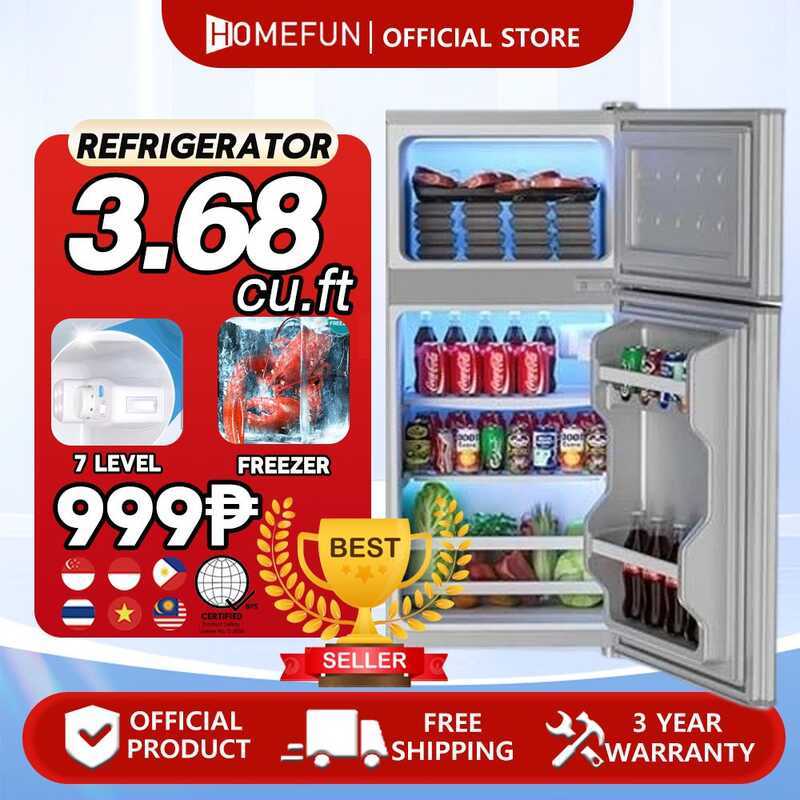HOMEFUN Mini Refrigerator With Freezer 3.68cu.ft. For Room Frost Fridge ...
