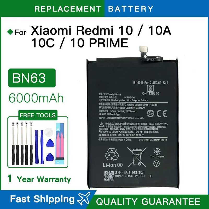 Brand 2 Ad New Original Battery Bn63 6000Mah For Xiaomi Redmi 10/10 ...