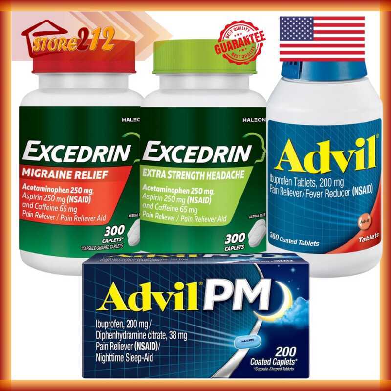 773 Excedrin Migraine/Extra/Pm/Tension For Headache Relief & Other ...