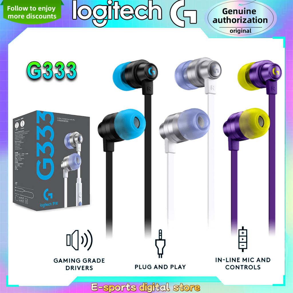 Logitech G333 Gaming Earphones With USB-C & 3.5 Mm Aux Connectors ...