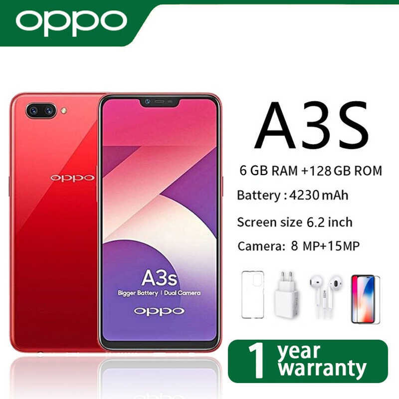 OPPO A3s Smartphone 6Gb+128Gb Original Cellphone Mobile Phone Android 6 ...