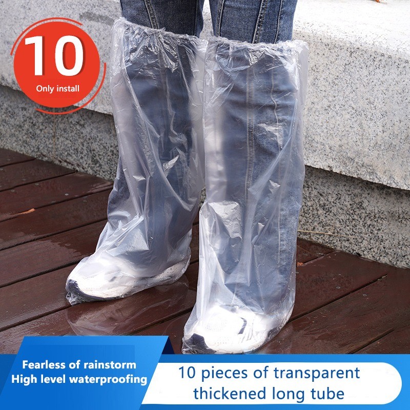 10Pcs Clear Rain Boot Protectors Waterproof Anti-Slip Disposable Shoe ...