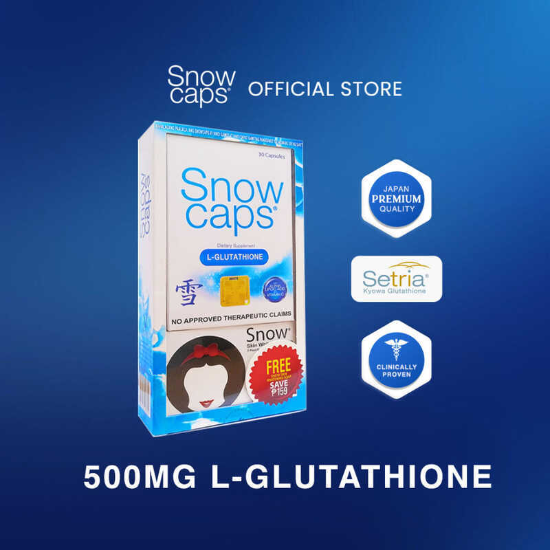 Snowcaps Premium L-Glutathione 500Mg (30Caps) W/ FREE Snow Skin ...