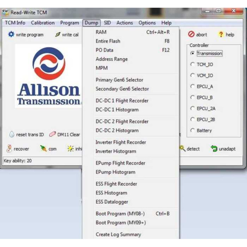 Allison TCM Reflash Tool V7.0 Software Updated 2022 + Calibration ...