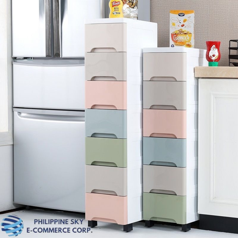PP Wide Gap Macaron Candy Color Hollow Drawer Storage Cabinet Suitable ...