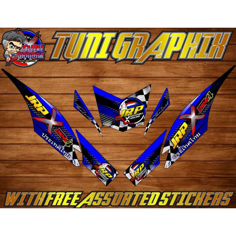 Honda XRM Trinity 125 Decal Sticker V2 JRP DECAL DESIGN STOCK SIZE W ...