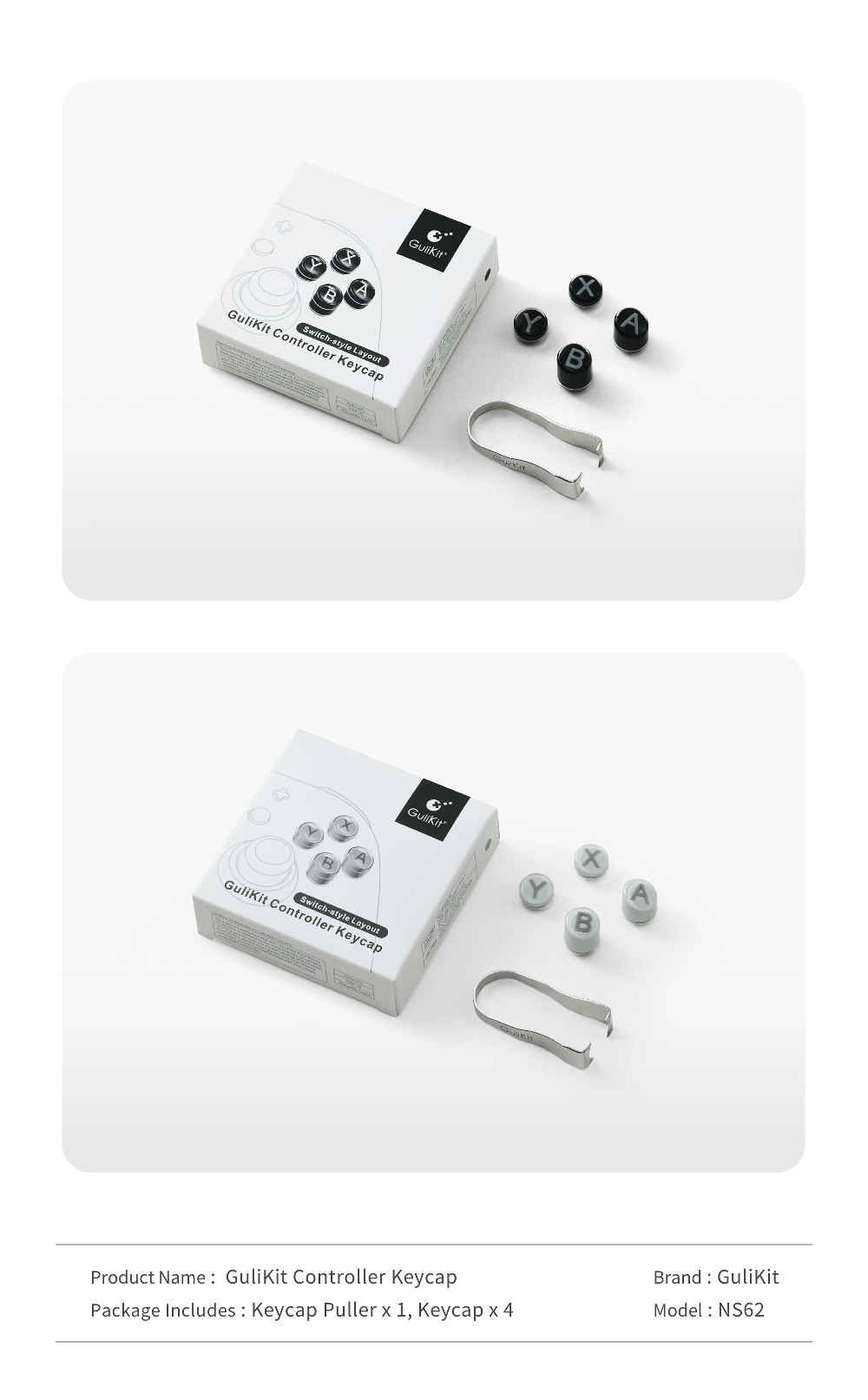 GuliKit NS62 Controller Keycap - B A X Y Switch Layout for ES/ES Pro ...