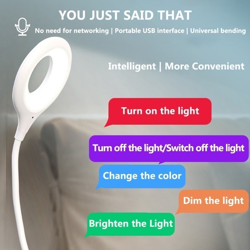 Voice Control Reading Smart Foldable Led Household Ring Plug In Night ...