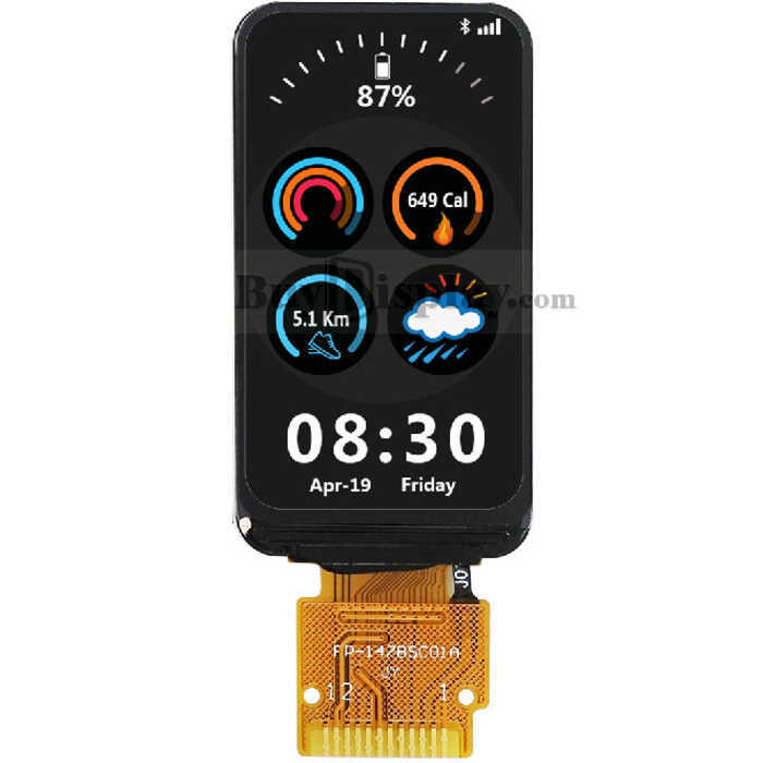 1.47inch S Full Viewing Angle TFT LCD Display / 170x320 Dot Matrix ...