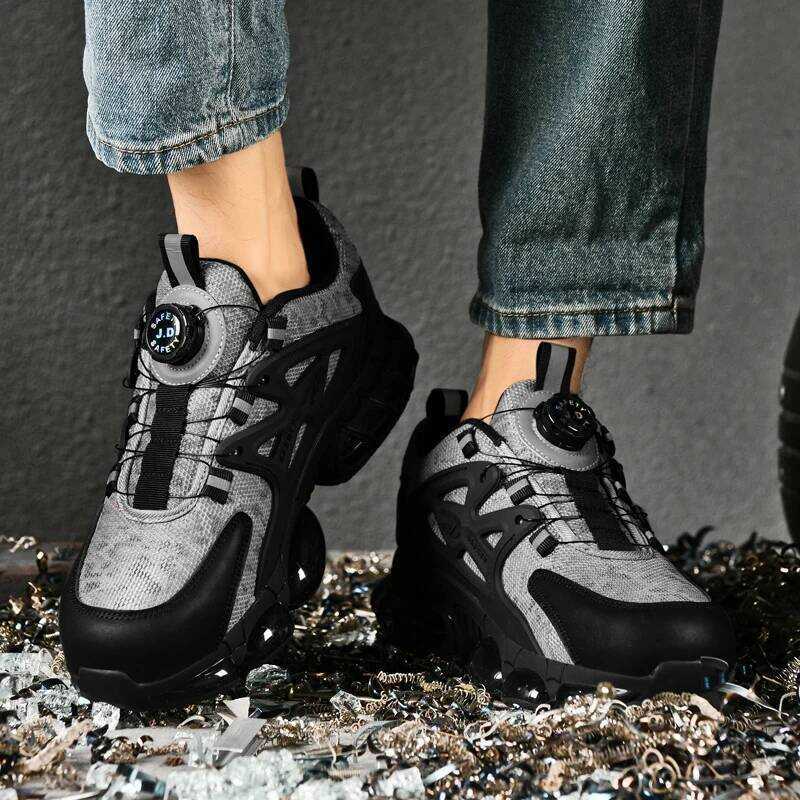 isex 2025 Rotating Button Safety Shoes Men For Work Sneakers Shoes ...