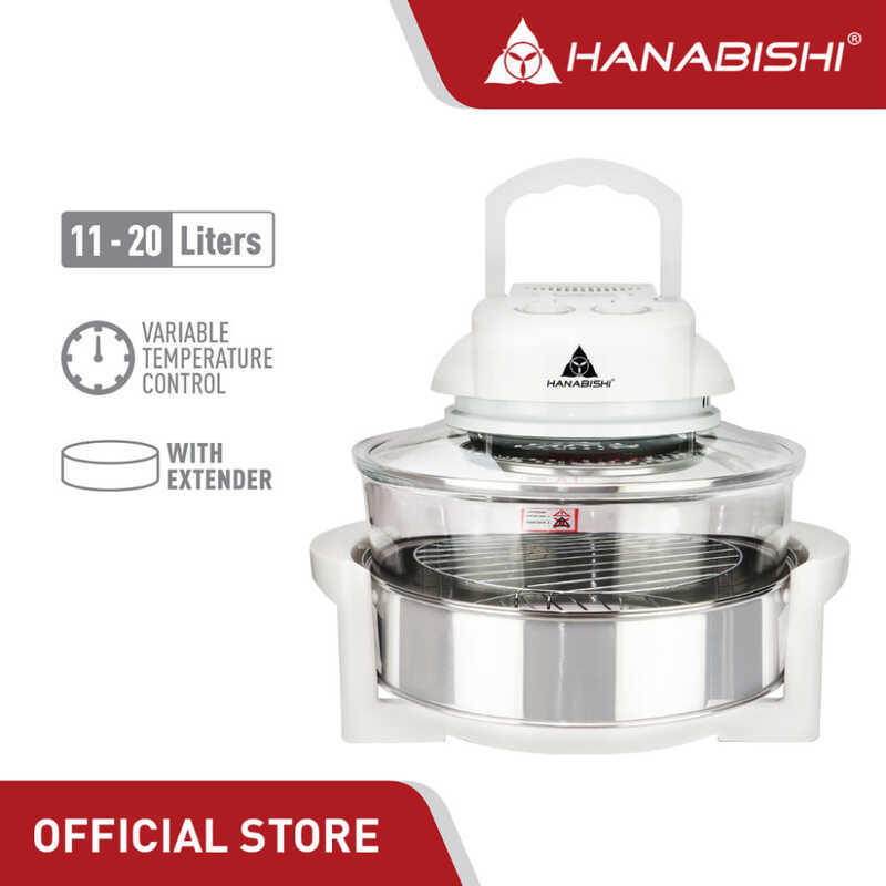 Hanabishi Turbo Broiler Airfryer-With Stainless Extender Ring -Tempered ...