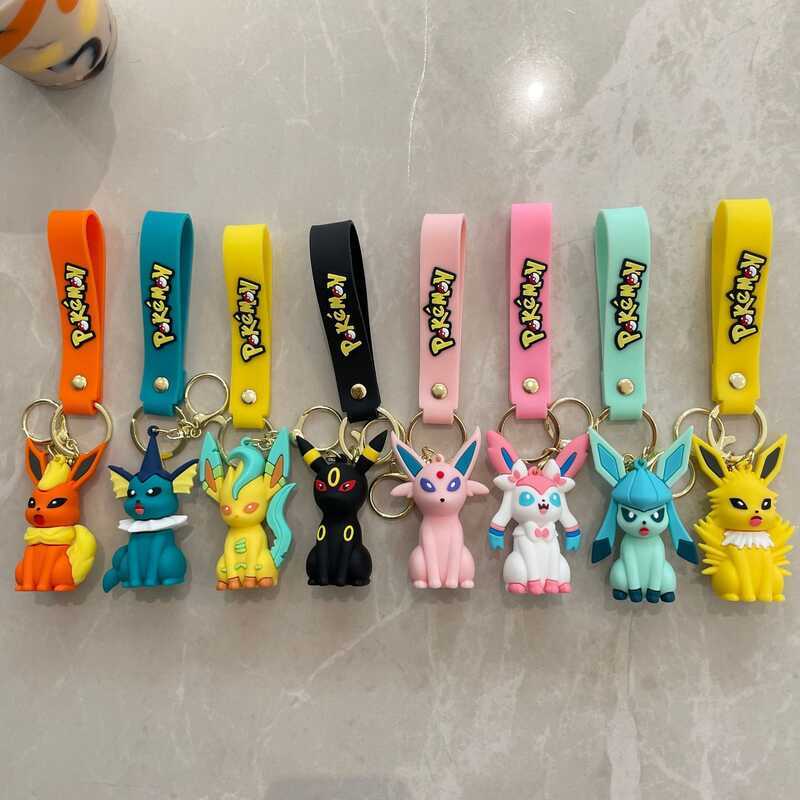 Cross-Border Pokémon Eevee Family Cartoon Figurine Backpack Pendant Car ...