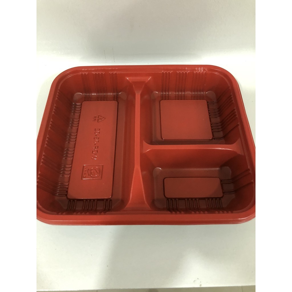 100pcs 2/3/4/5 division bento box meal with lid lunch box red and black ...