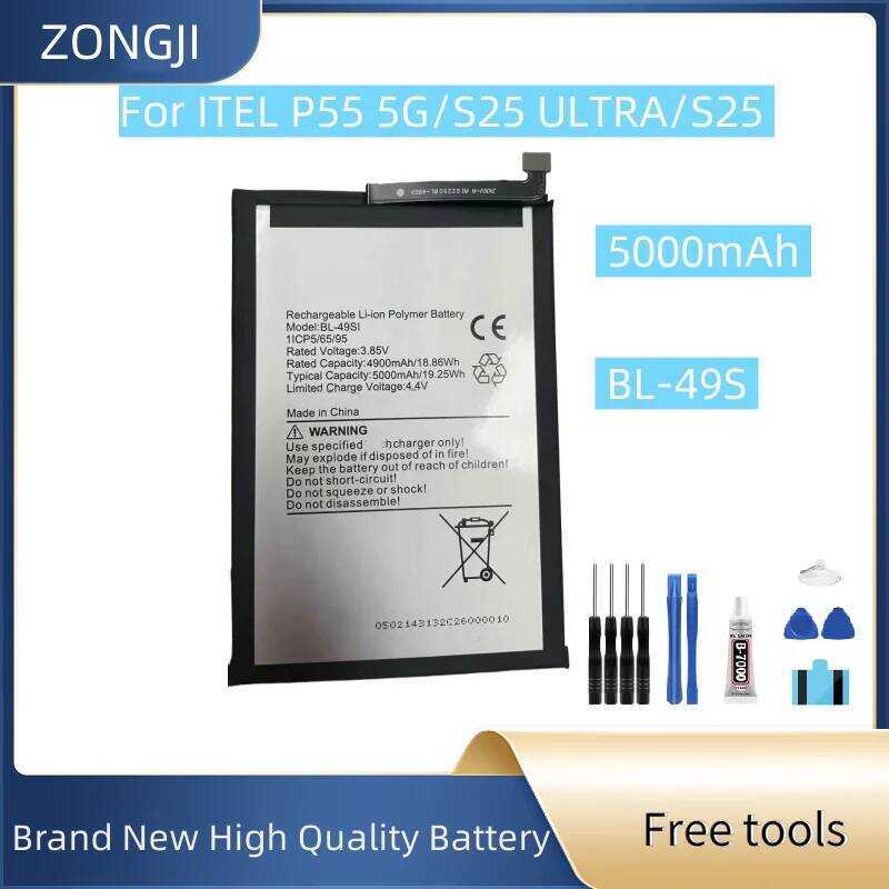 New 1 2 Battery 3.85V 5000Mah Bl-49Si For ITEL Mobile Phone +Free Tools ...