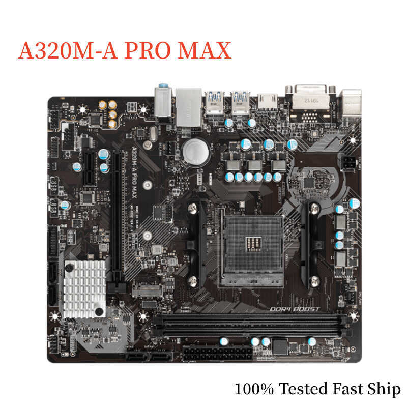 72B MSI A320m-A PRO MAX Motherboard AMD Ryzen 3Rd Gen Ddr4 32Gb Pci-E 3 ...