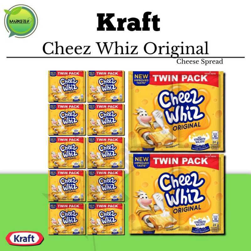 Cheez Whiz Twin Pack - 12Pcs Original Cheese Spread 24G With Vitamin A ...