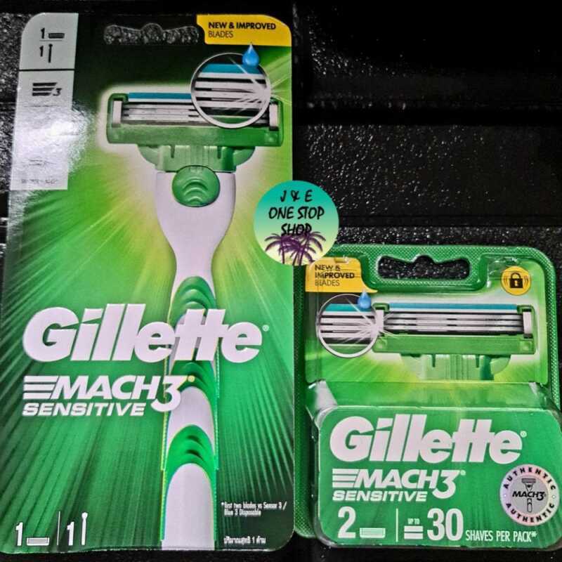 Gillette Mach 3 Sensitive Razor Set + 2 Blade Refills 7A2 | Shopee ...