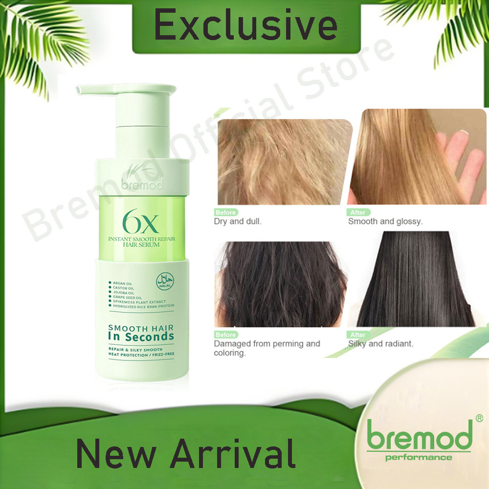 Bremod 6X Instant Smooth Repair Hair Serum Argan Oil Castor Jojoba ...