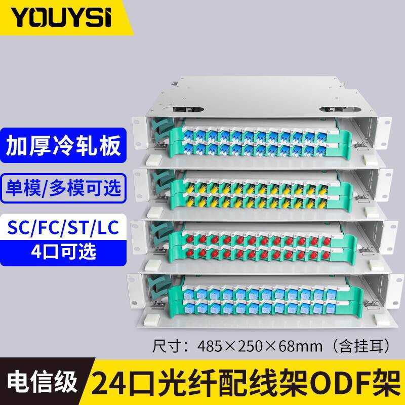 Telecom Grade 24-Port Patch Panel Rack ODF Unit 24-Core SC FC Round ST ...