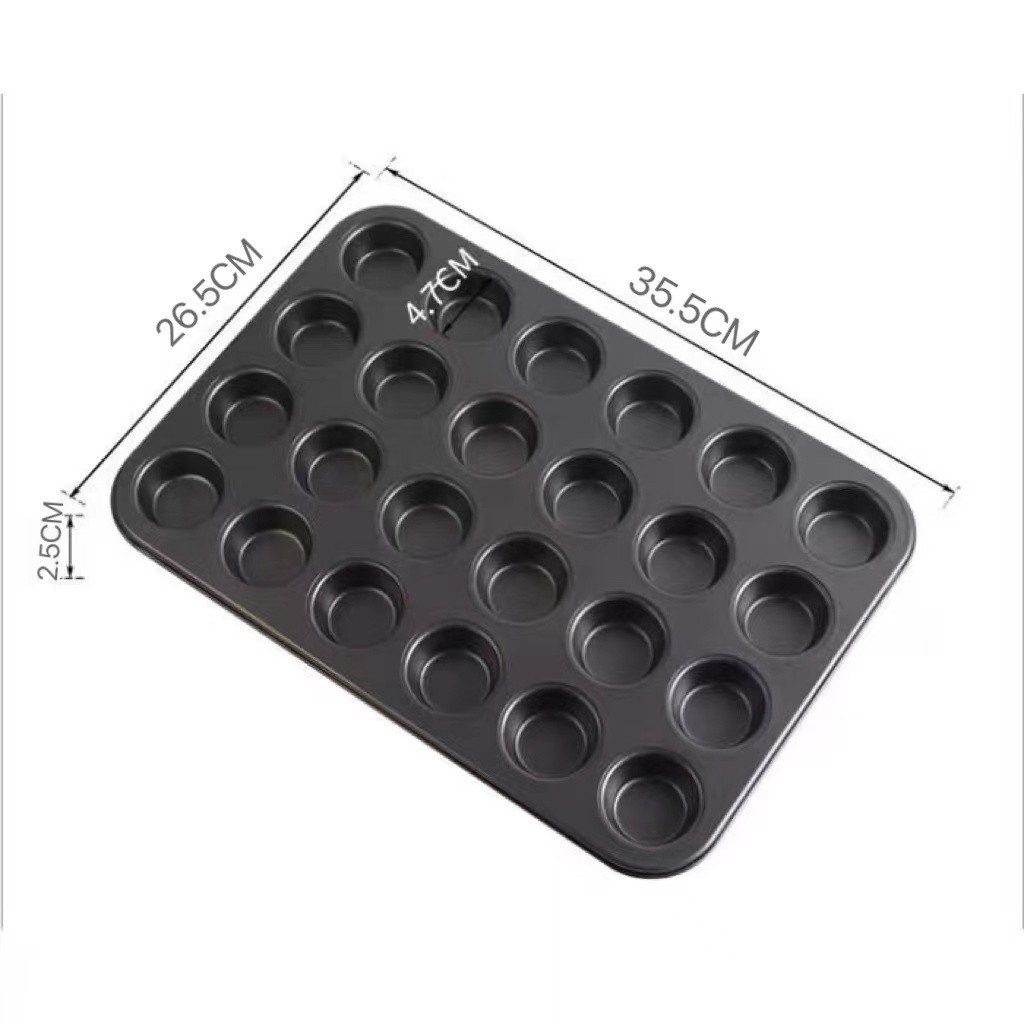 24-Cup Muffin Pan Mold Non-Stick Muffin Bun Cupcake Baking Bakeware ...
