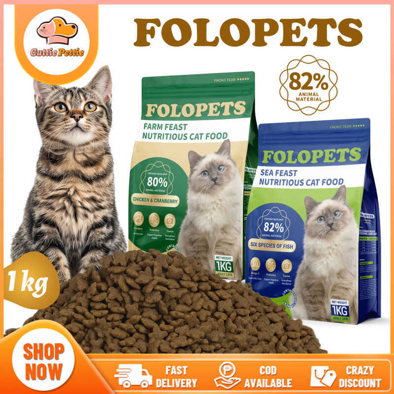 F9f FOLOPETS Adult Cat/Kitten Dry Food Chicken Fish Goat Milk Flavor ...