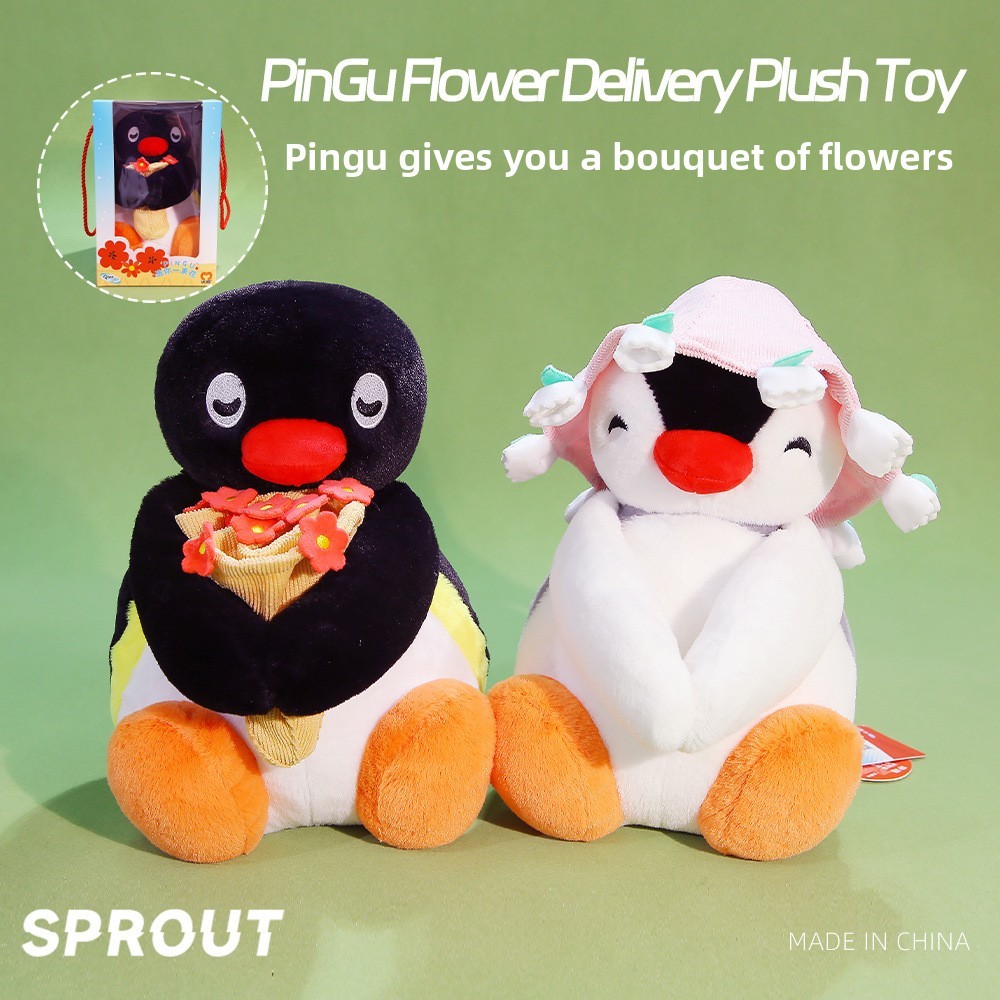 Soft Penguin Pingu Plush Doll With Short Pile Fabric Birthday For Gift ...