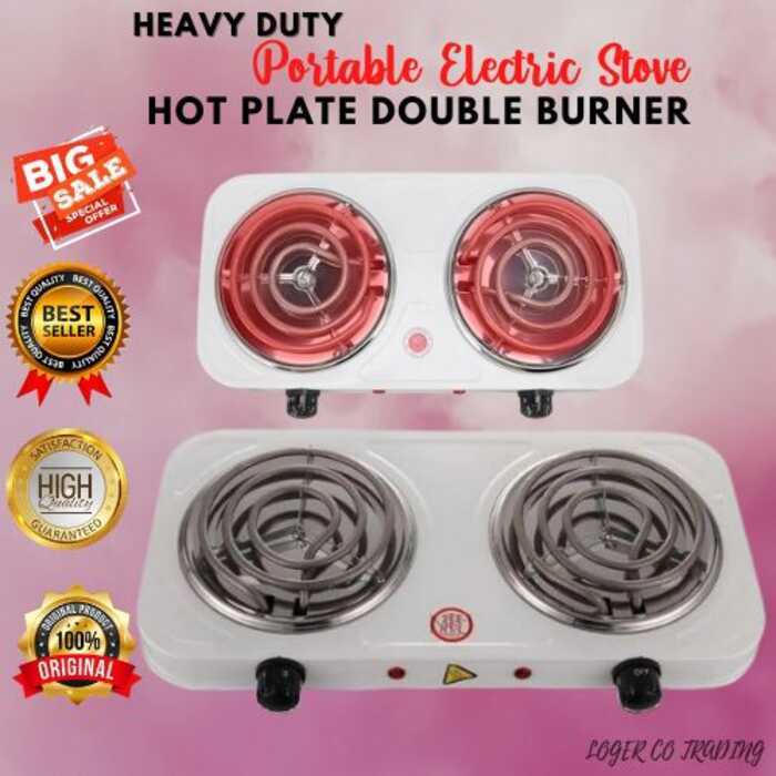Heavy Duty ELECTRIC HOT PLATE DOUBLE BURNER 2000W Portable With 5 ...