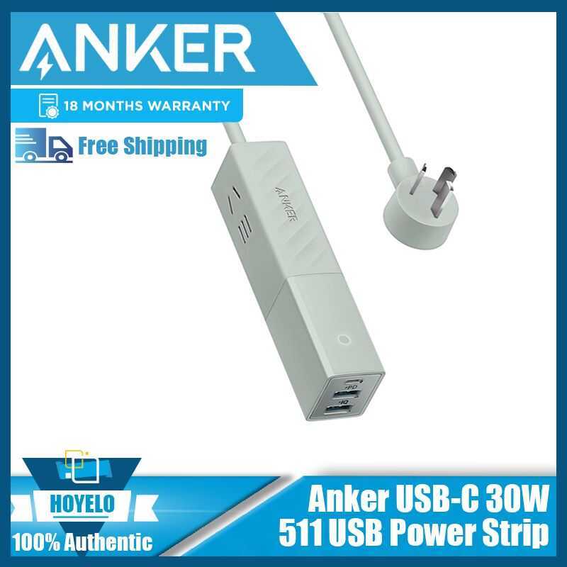 Anker Strip With C,511 Power Strip,2 Outlets & 33W USB C,5Ft Soft ...