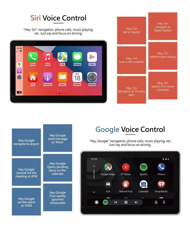 10.26-Inch Dual Lens 1080P Dash Cam 4K Rear Camera Wireless Carplay ...