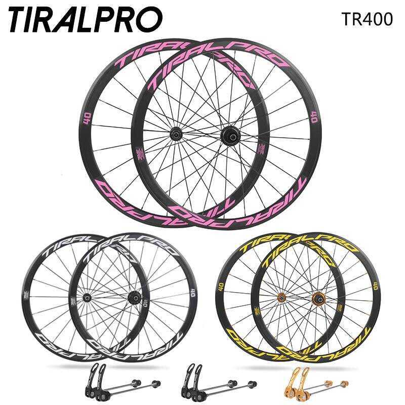 TIRALPRO Road Bike Wheelset 700C Aluminum Alloy 5 Bearing Rims 144mm Six-Claw Rim Hub Flat ...