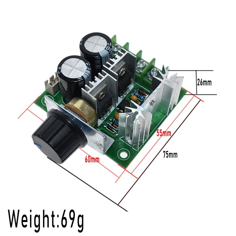 DC 12V 24V 30V 40V 13KHZ Auto PWM DC Motor Speed Regulator Governor ...