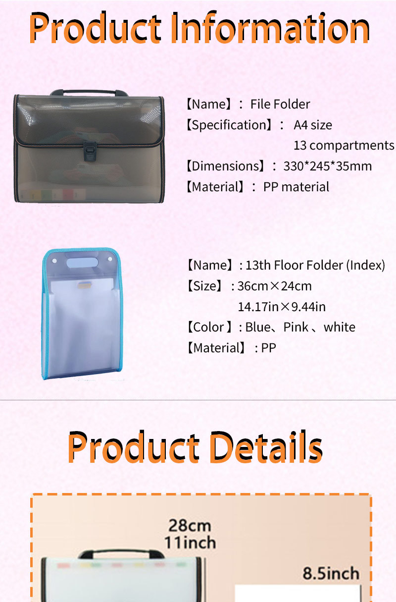 File Organizer Folder Bag Expanded With Handle For Long Bond Paper A4 ...